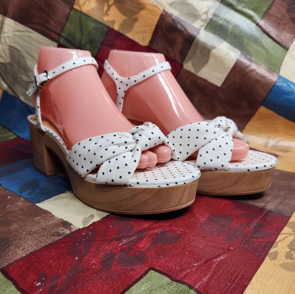 Copper Key | Shoes | Copper Key Womens Block Heel Slingback Polka Dot ...
